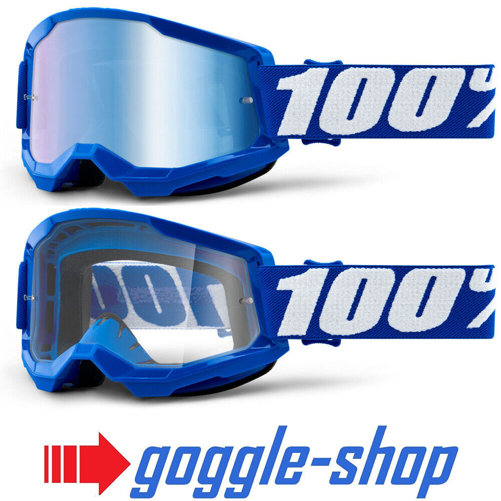 100% Strata 2 Motocross Goggles - Blue