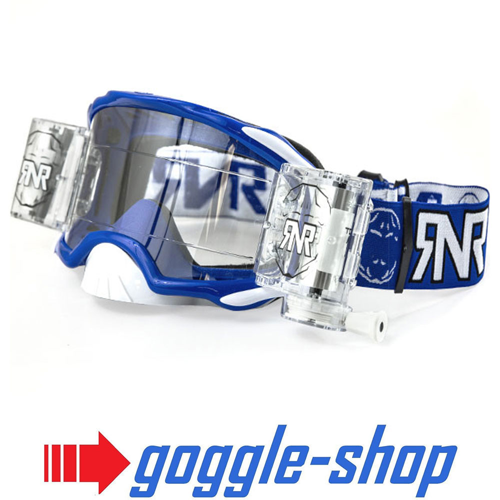 RNR Platinum WVS Roll-Off Motocross Goggles - BLUE