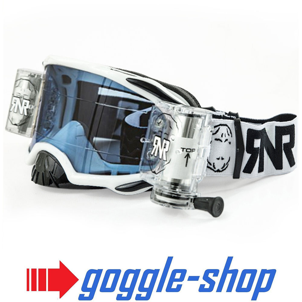RNR Platinum WVS Roll-Off Motocross Goggles - WHITE