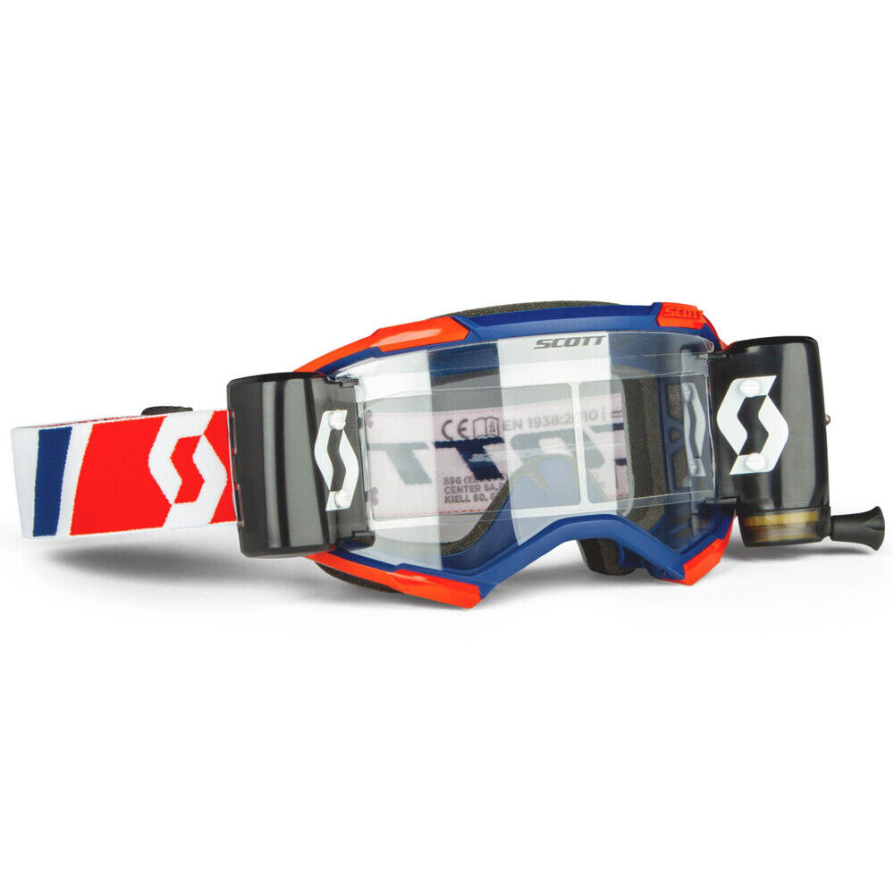 Scott Fury WFS Roll-Off Motocross Goggles - RED / BLUE