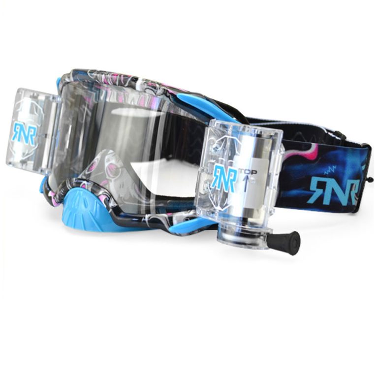 RNR Platinum WVS Roll-Off Motocross Goggles - BLUE TATTOO